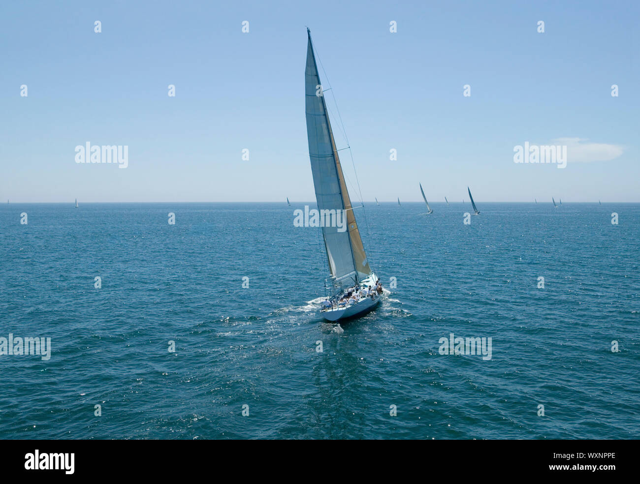 Sailing Race on Ocean Stock Photo - Alamy