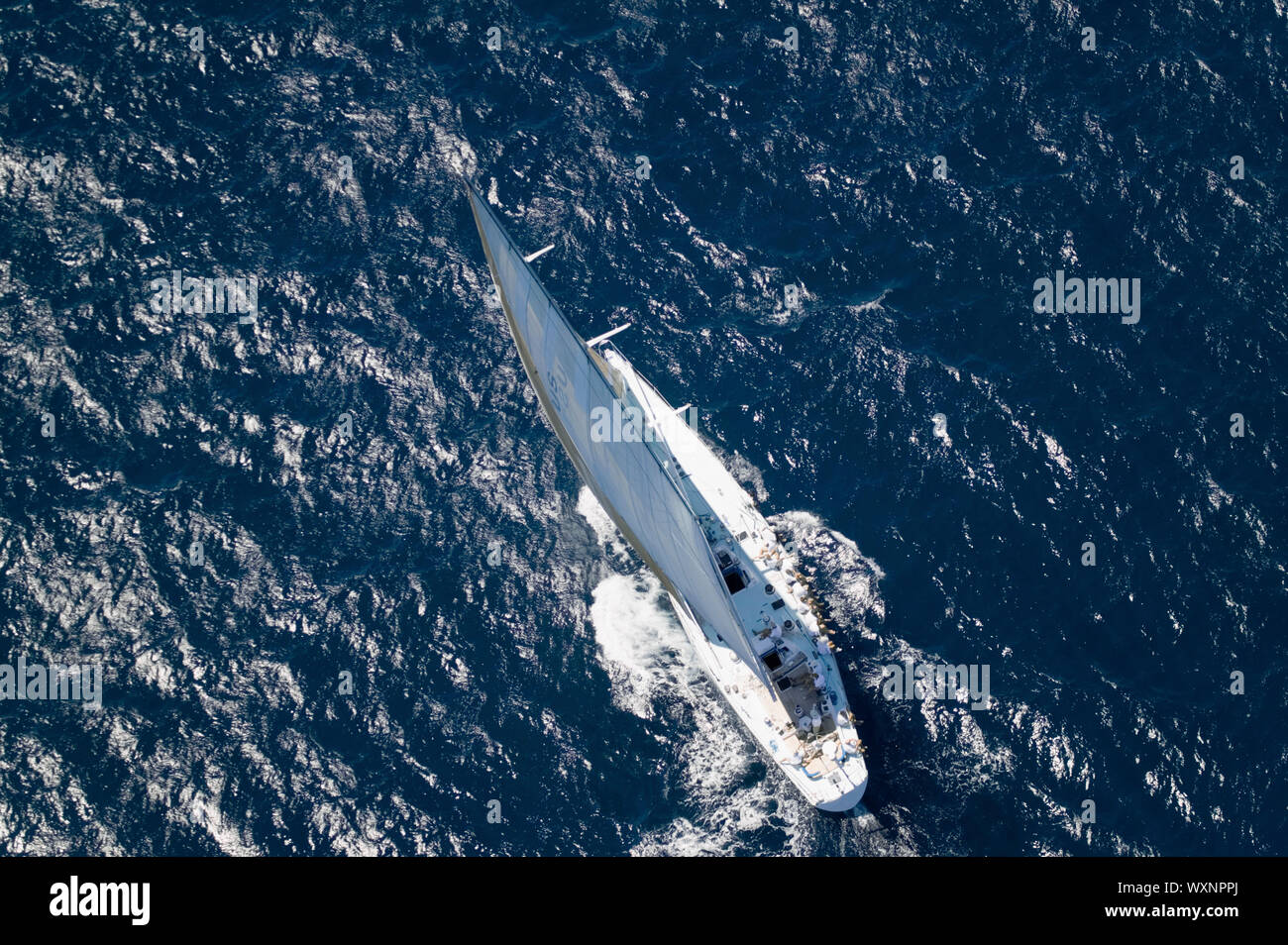 Sailboat from Above Stock Photo - Alamy