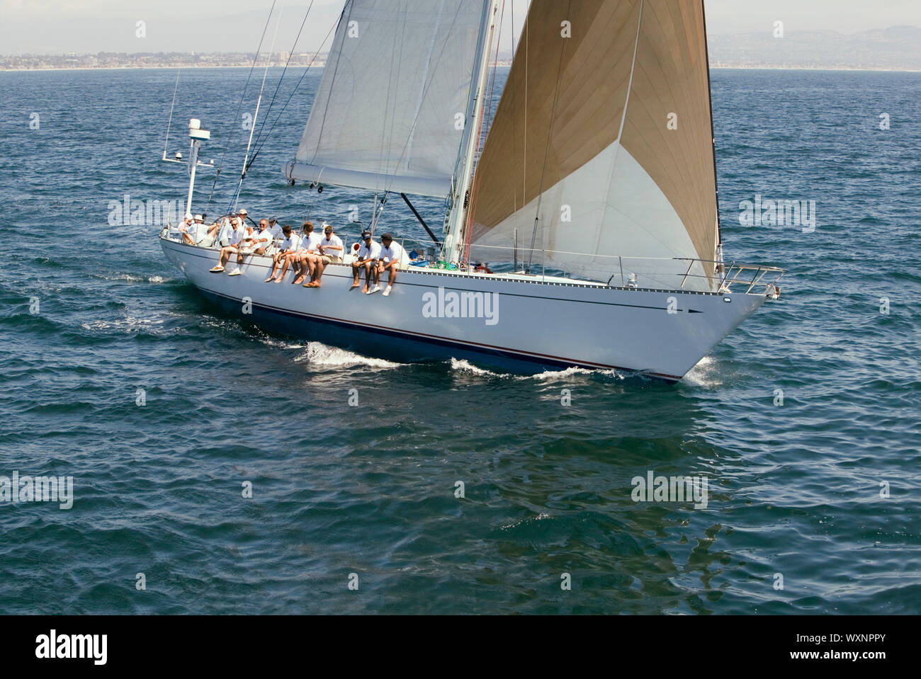 Sailing Crew on Sailing Boat Stock Photo - Alamy