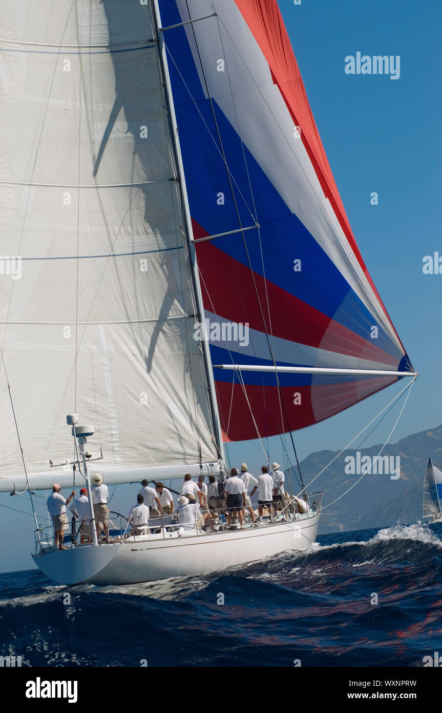 Sailboat During Race Stock Photo - Alamy