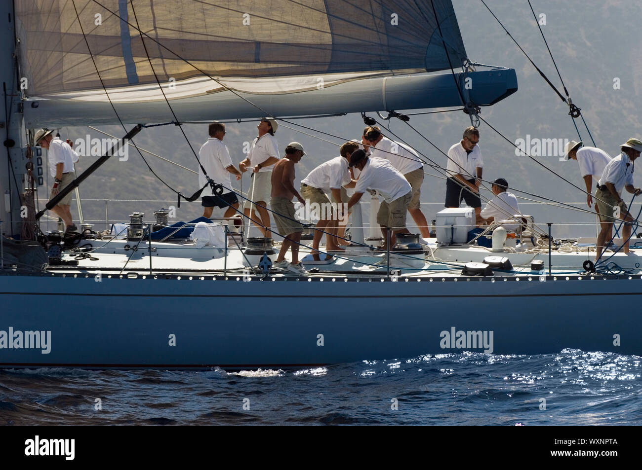 Raising Sail Sailing Sailboat High Resolution Stock Photography and ...