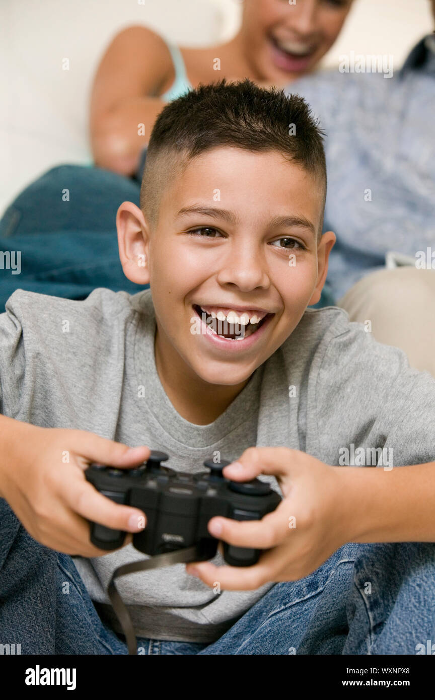 Boy Playing Video Games Stock Photo - Alamy