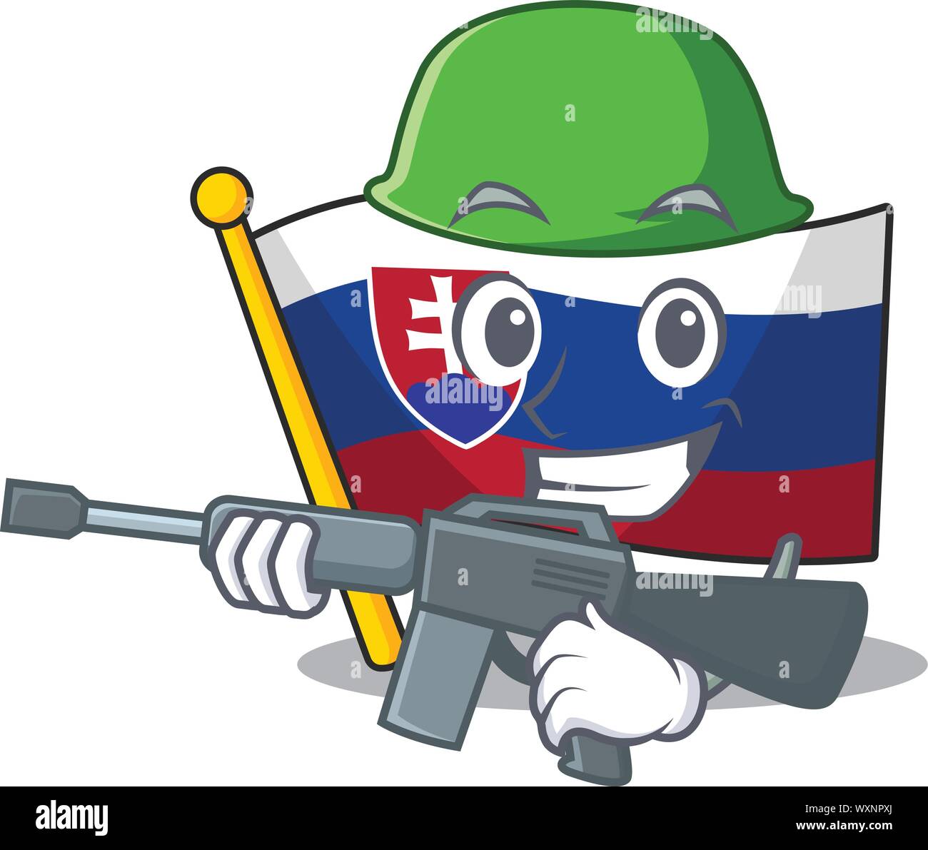 Army slovakia cartoon flag fluttering on pole Stock Vector Image & Art ...