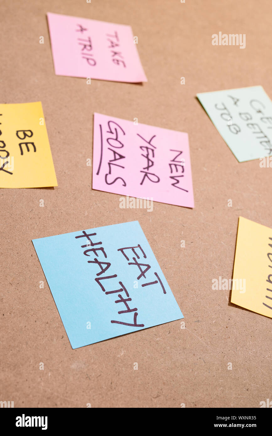 Colorful of notes with hand writing of positive attitude words Stock ...