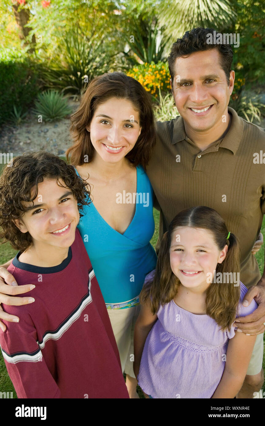 Happy Family Outside Stock Photo - Alamy