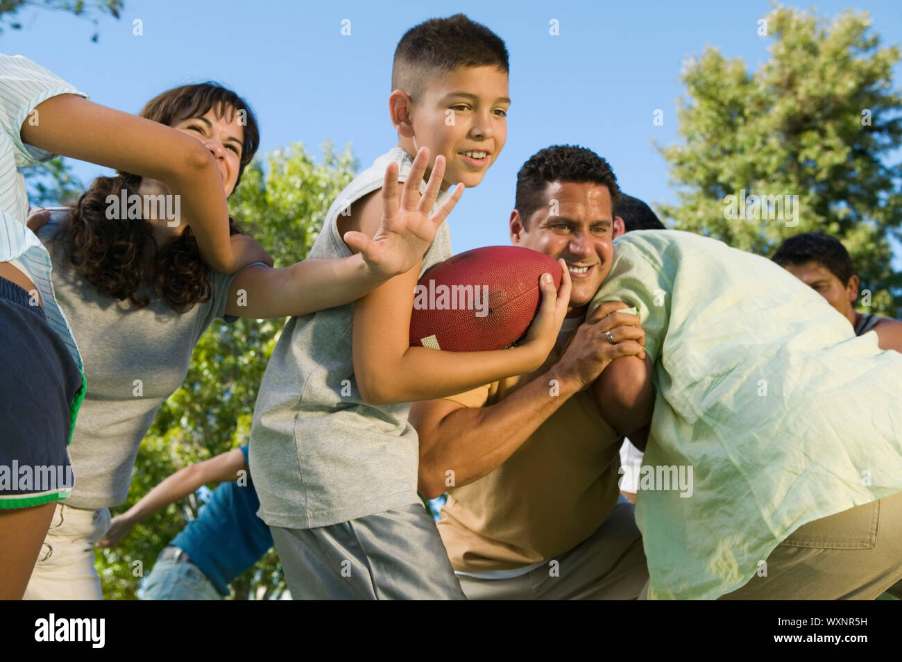 Family Football Game Stock Photo - Alamy