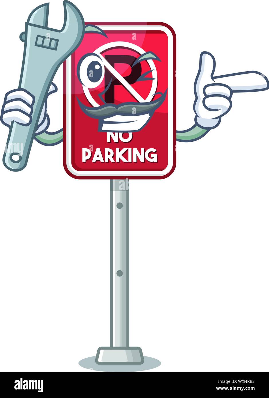Mechanic no parking the cartoon side road Stock Vector Image & Art - Alamy
