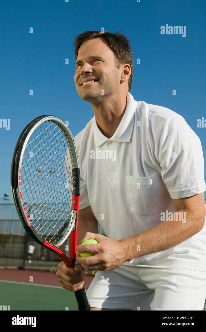 Man Playing Tennis Stock Photo - Alamy