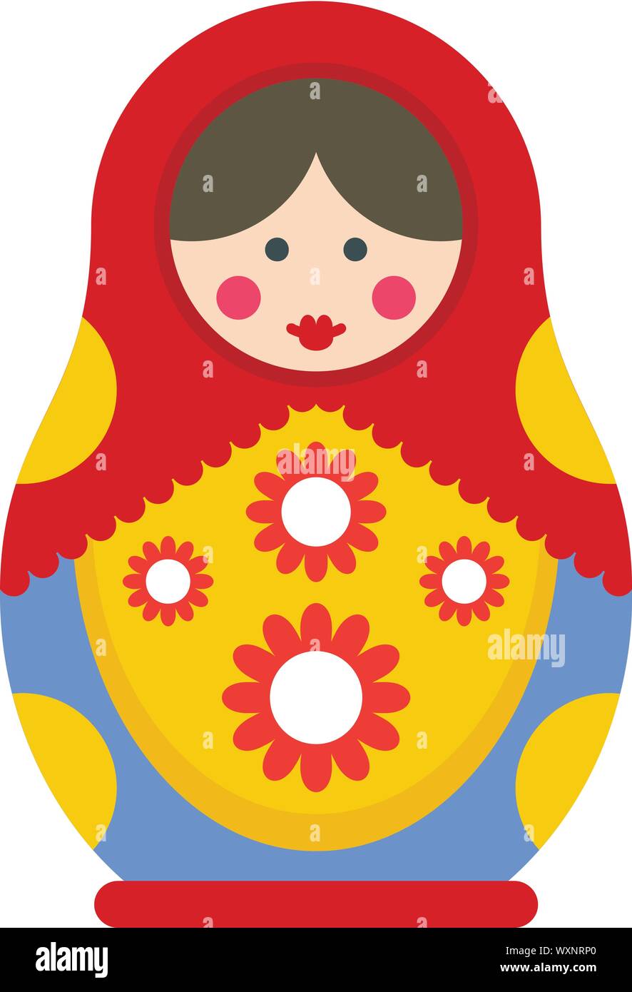 Traditional nesting doll icon. Flat illustration of traditional nesting ...