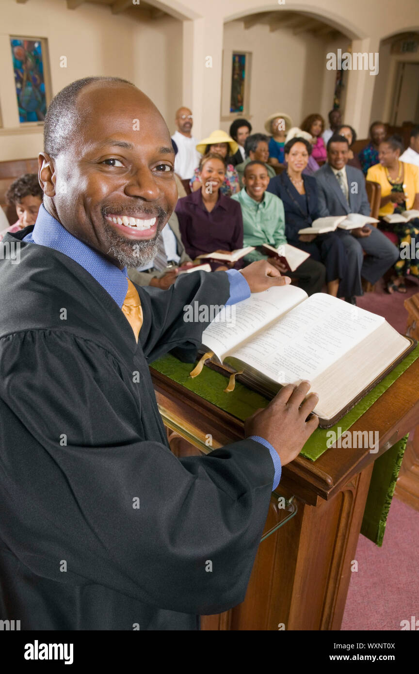 Preacher and Congregation Stock Photo - Alamy
