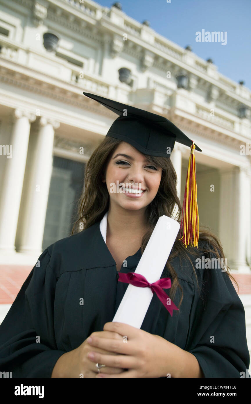Graduate Holding Diploma Stock Photo - Alamy