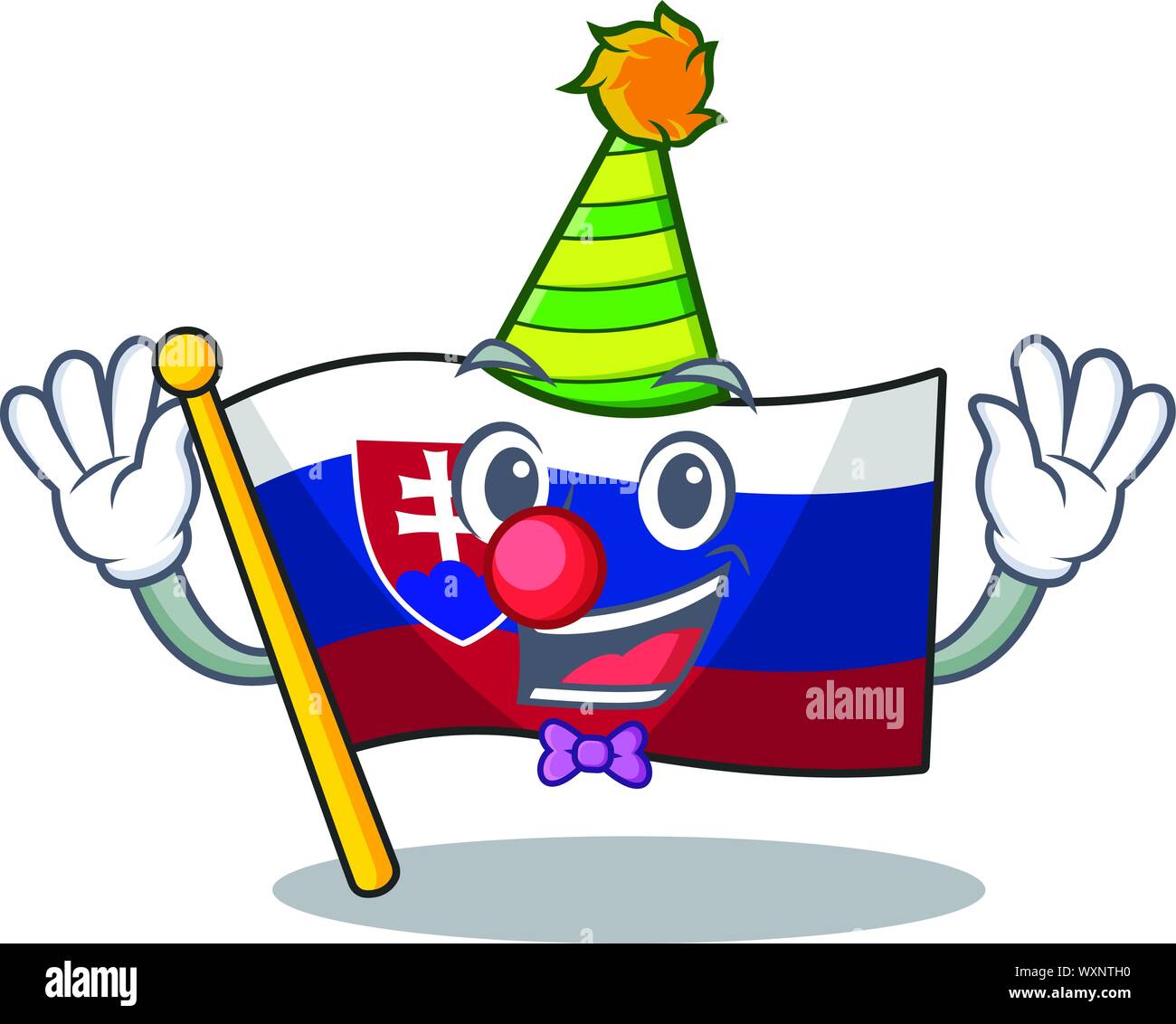 Clown flag slovakia folded the cartoon drawer Stock Vector Image & Art ...