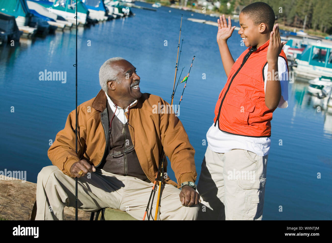 African fisher boys hi-res stock photography and images - Alamy