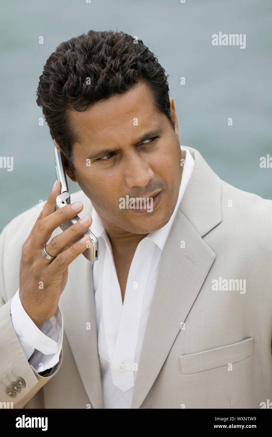 Man Using Cell Phone Stock Photo - Alamy
