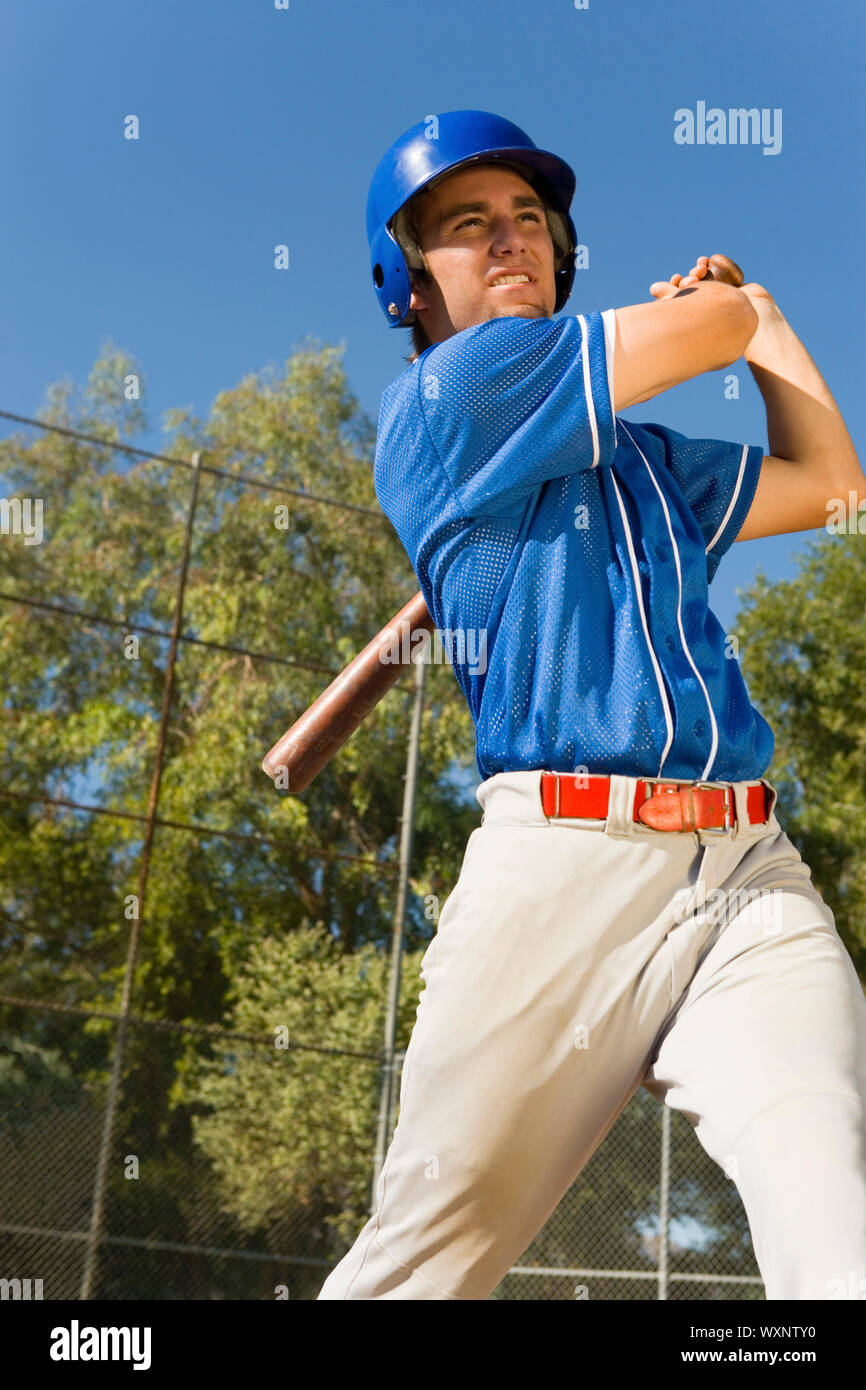 Baseball Player at Bat Stock Photo - Alamy