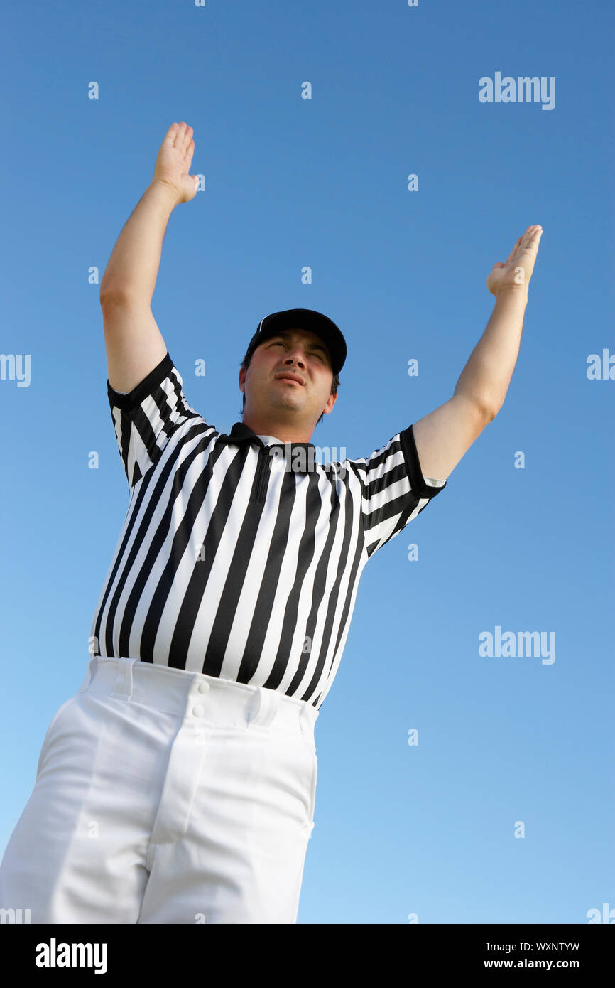 Referee Signaling Touchdown Stock Photo - Alamy