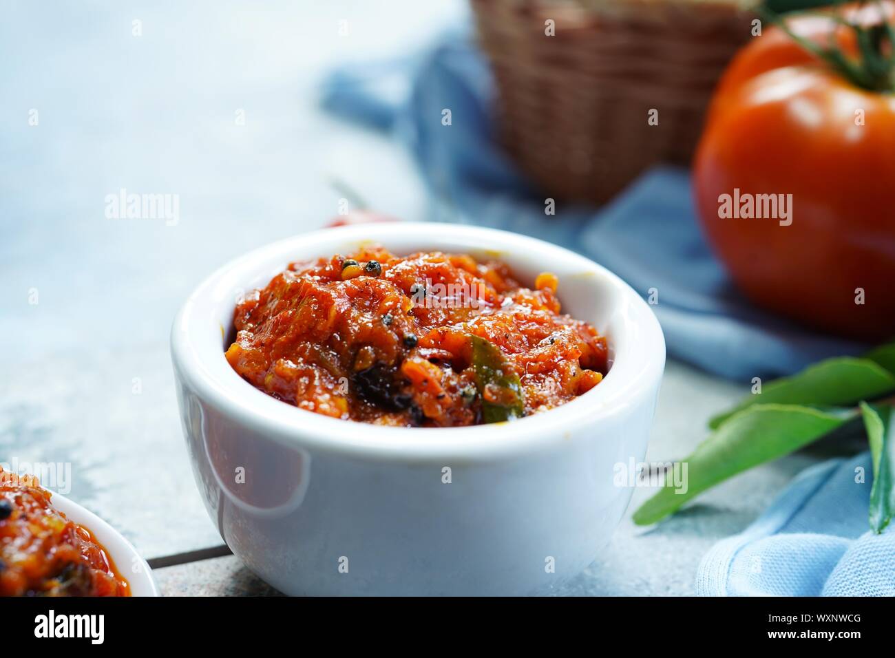 Homemade Tomato Pickle/ Chutney Stock Photo - Alamy
