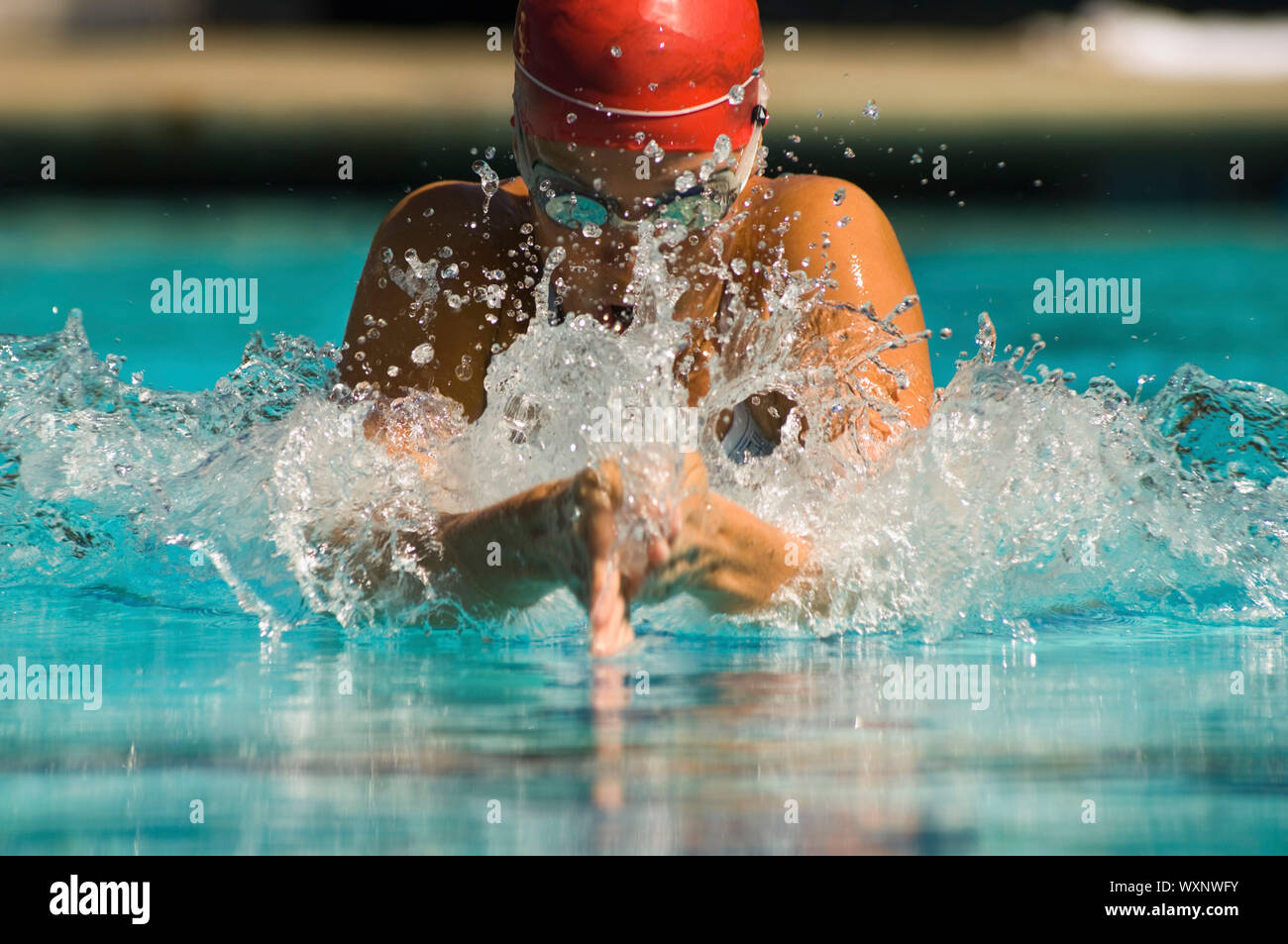 Woman Swimming Hard Stock Photo - Alamy
