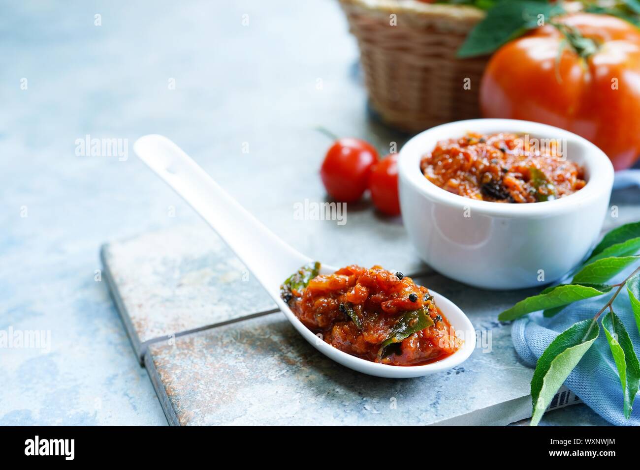 Homemade IndianTomato Chutney / Pickle Stock Photo - Alamy