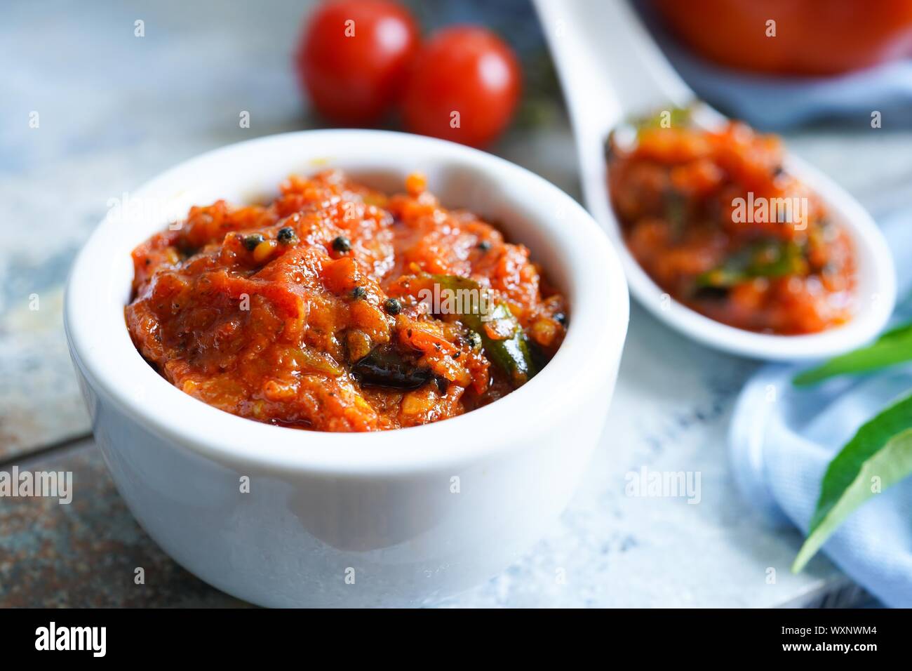 Homemade Tomato Pickle/ Chutney Stock Photo - Alamy