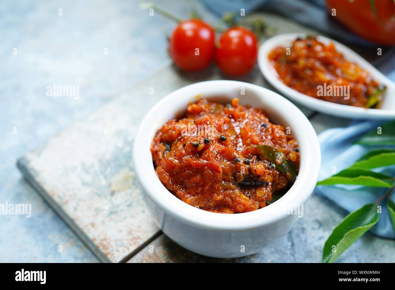 Homemade Tomato Pickle/ Chutney Stock Photo - Alamy