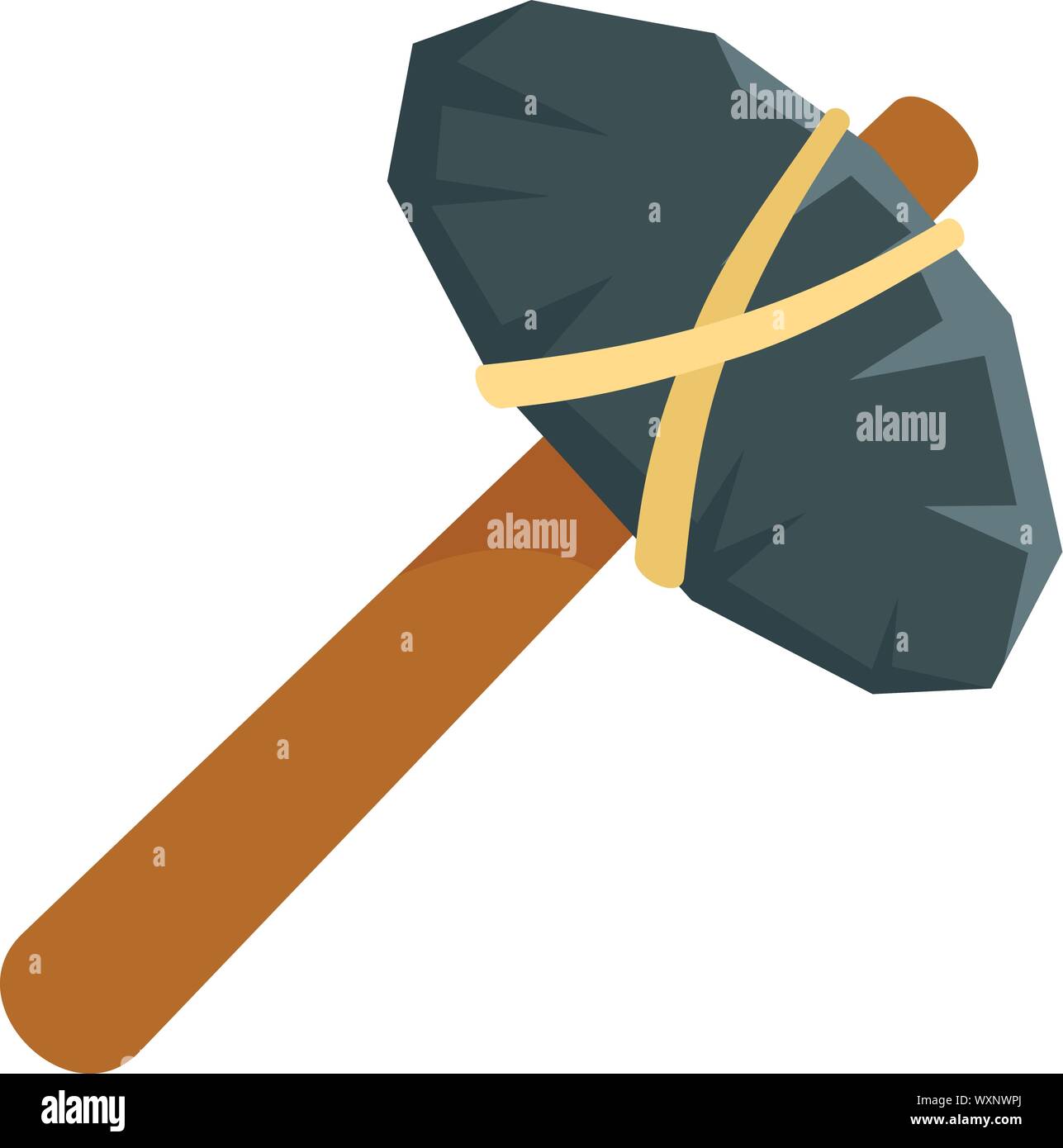 Old stone hammer icon. Flat illustration of old stone hammer vector ...