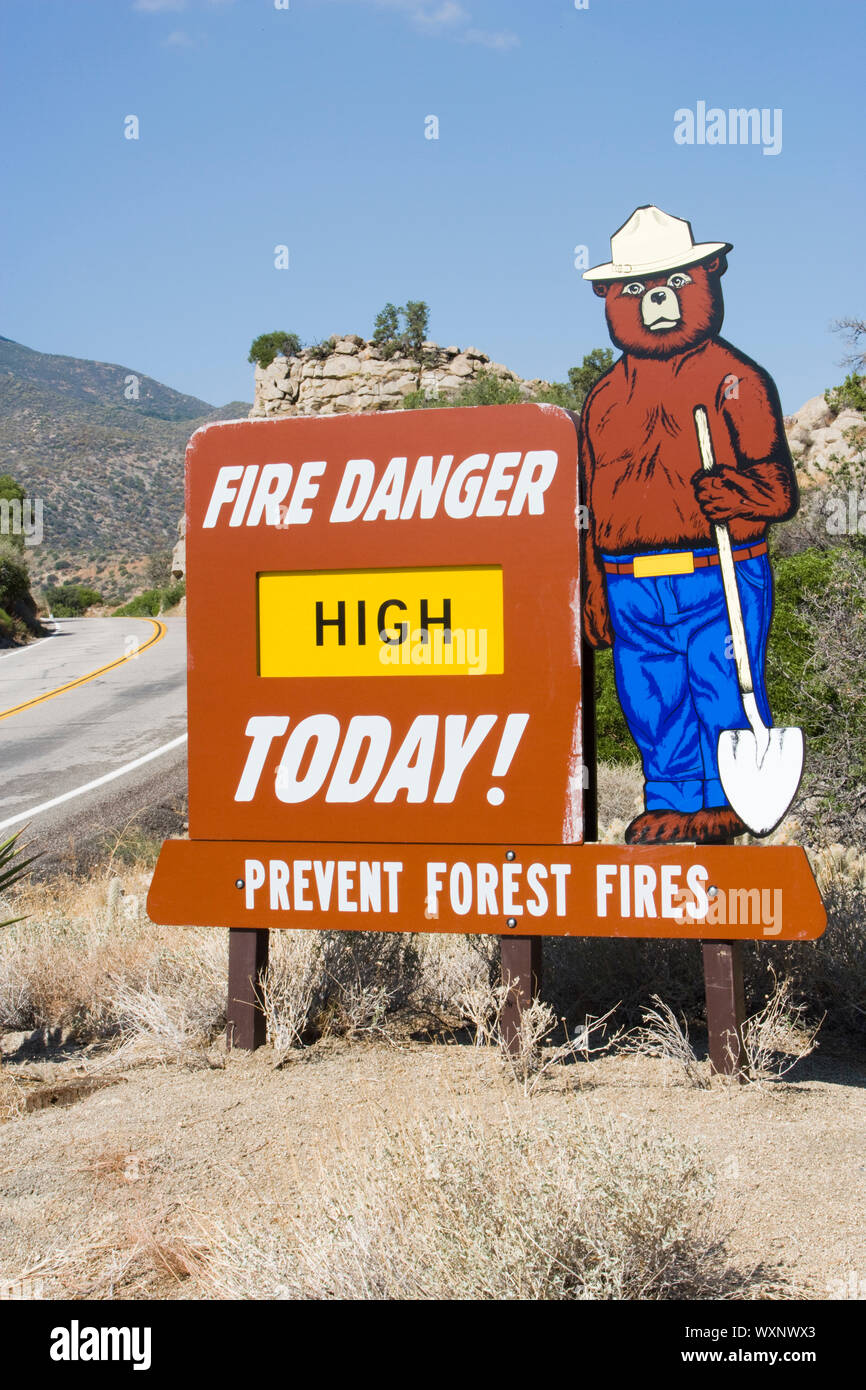 Forest fire sign Stock Photo - Alamy