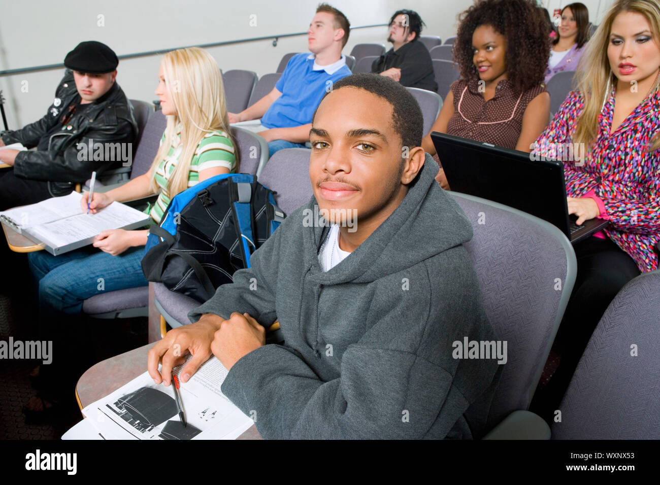 Students Sitting in Lecture Hall Stock Photo - Alamy
