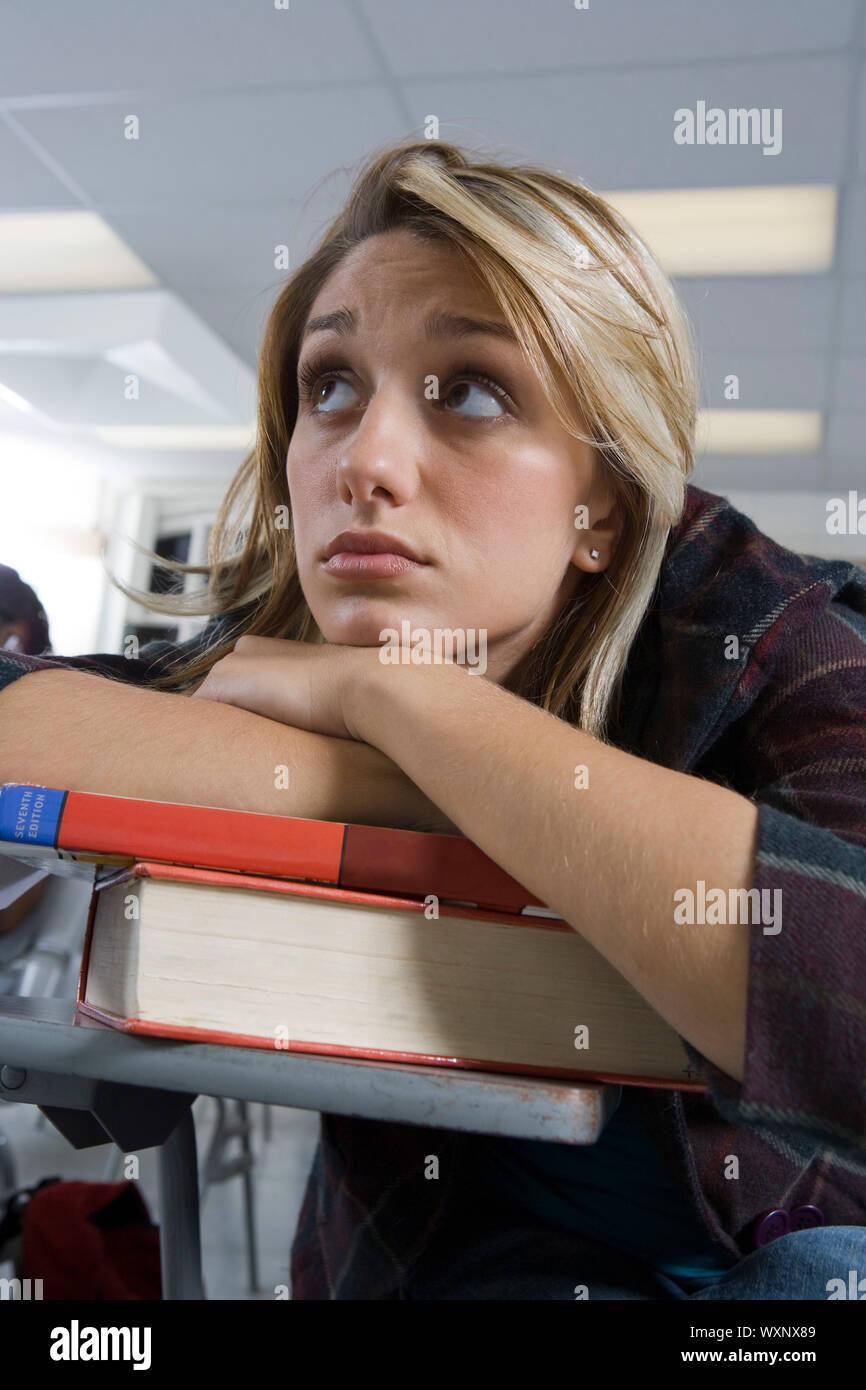 Female University student in classroom Stock Photo - Alamy