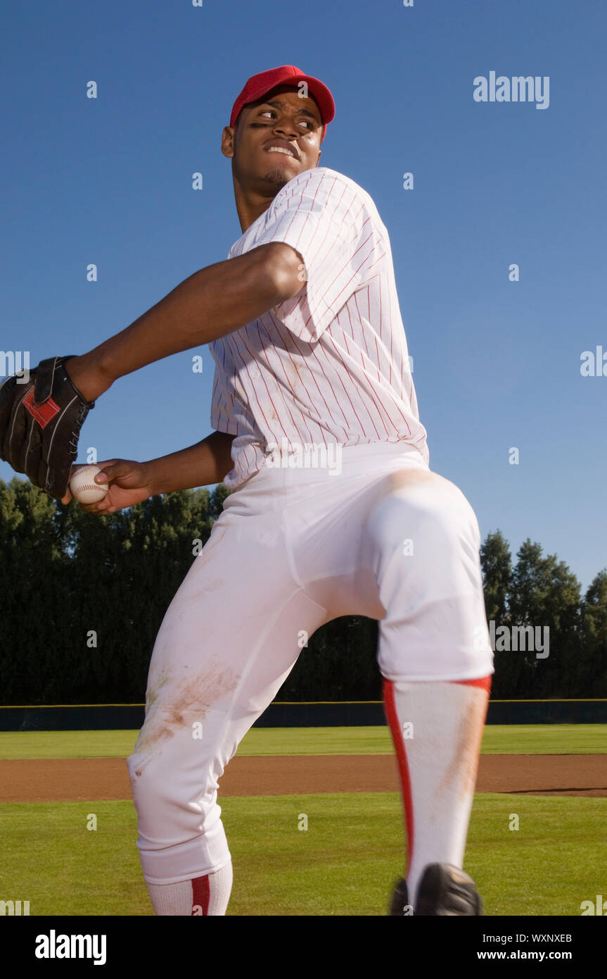 Pitcher Winding Up Stock Photo - Alamy