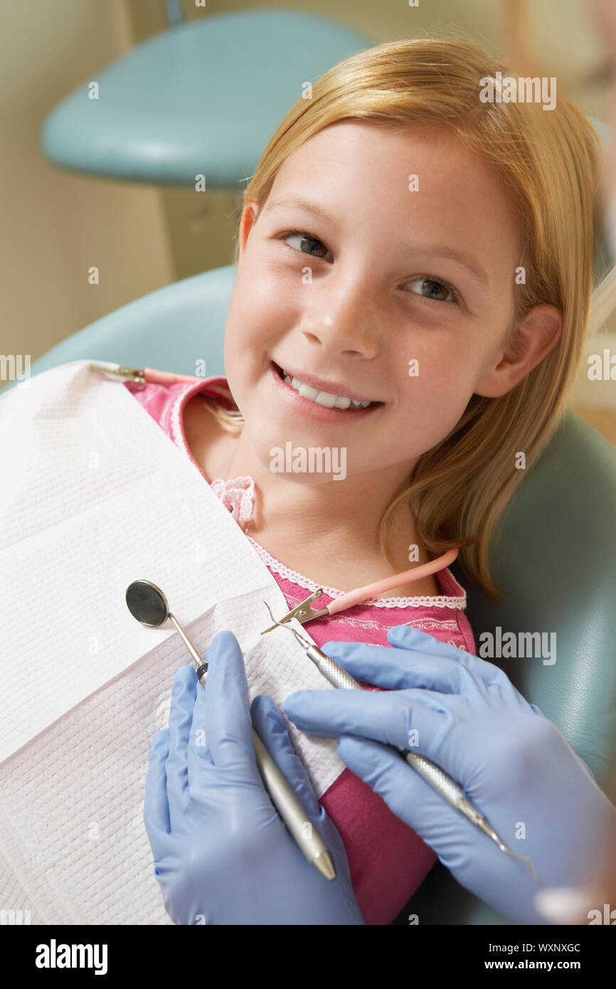 Girl Getting Dental Checkup Stock Photo - Alamy