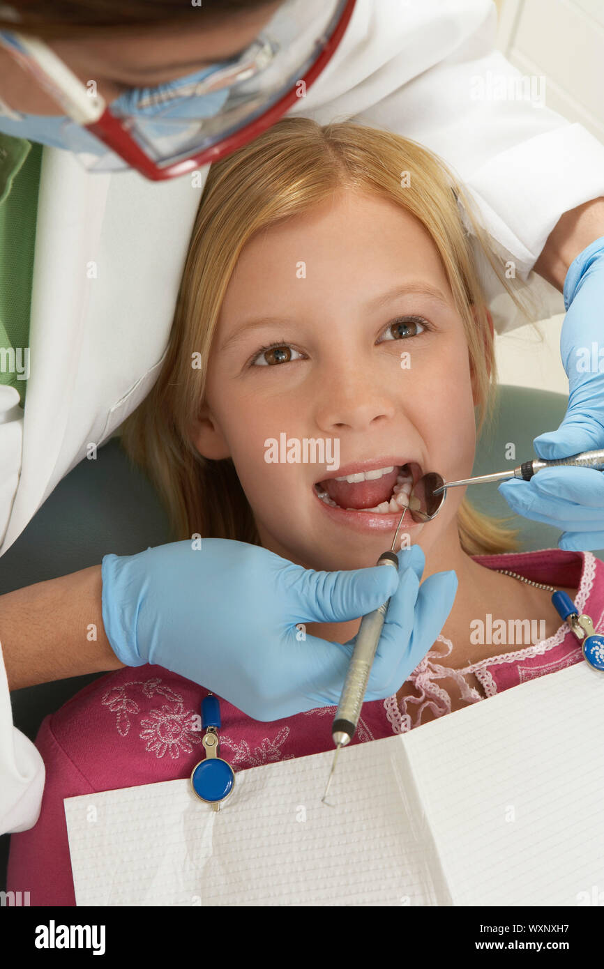Girl Getting Dental Checkup Stock Photo - Alamy