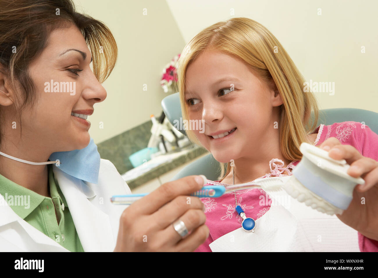 Girl Getting Dental Checkup Stock Photo - Alamy