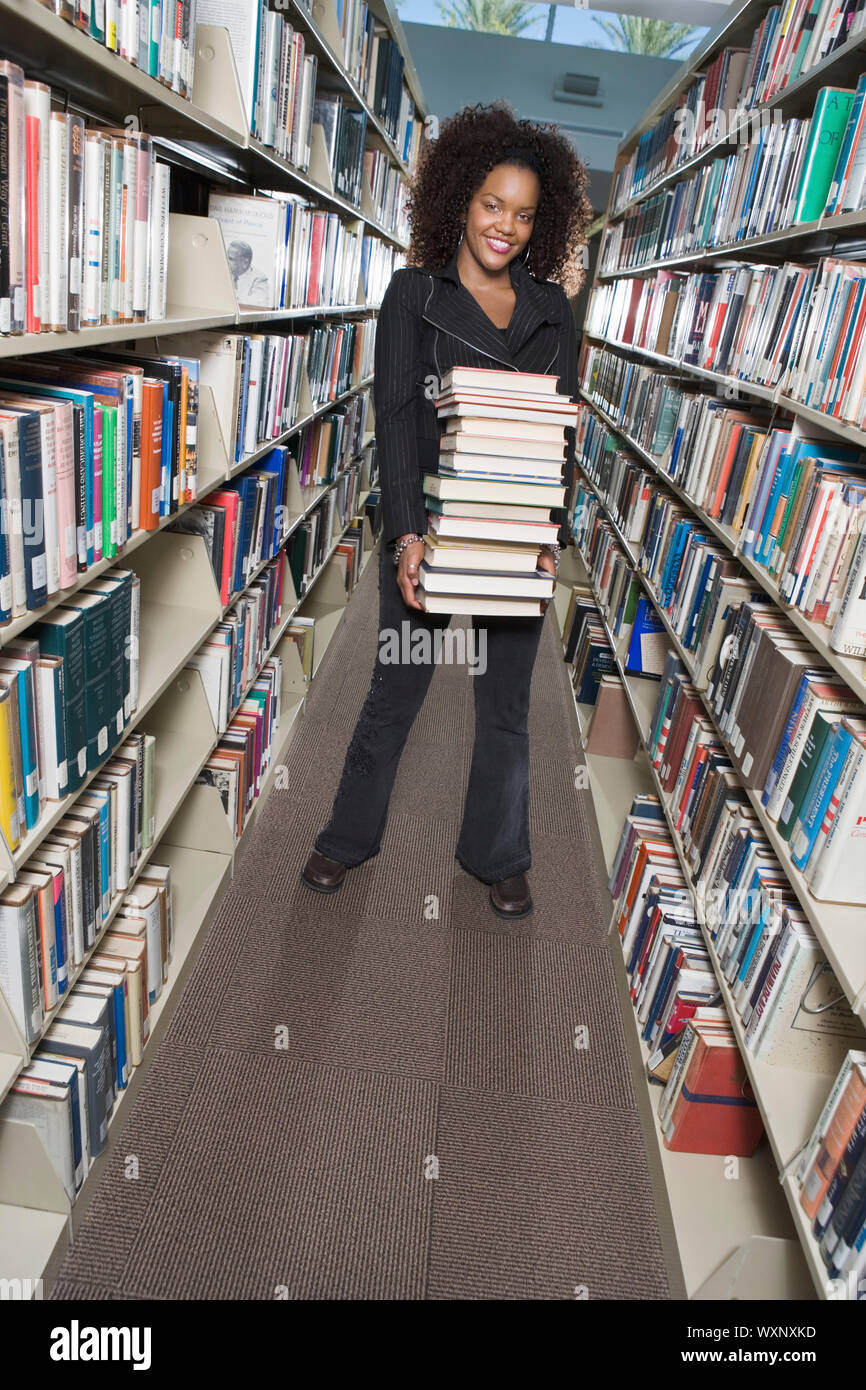Inside library student students black african american hi-res stock ...