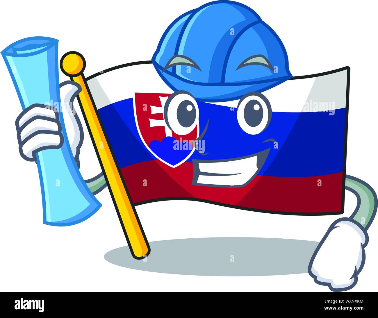 Architect flag slovakia with the shape character Stock Vector Image ...