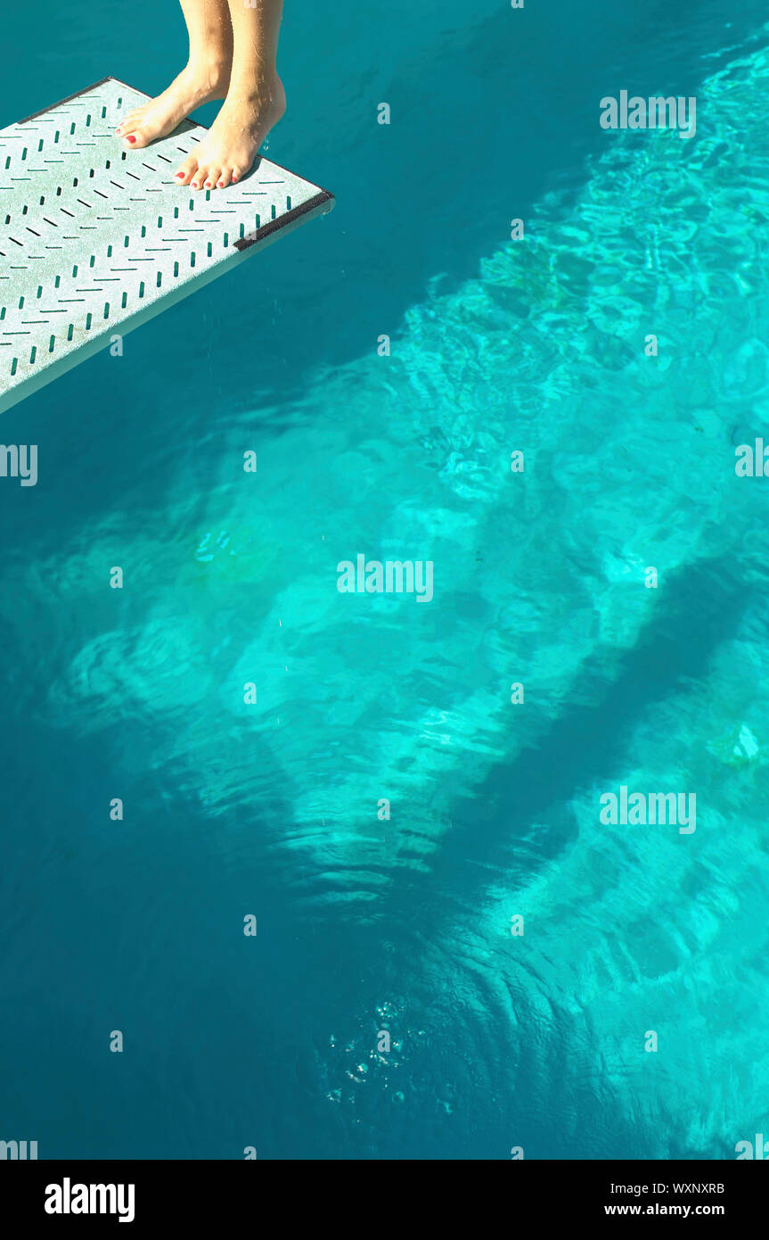 Diving board feet woman hi-res stock photography and images - Alamy