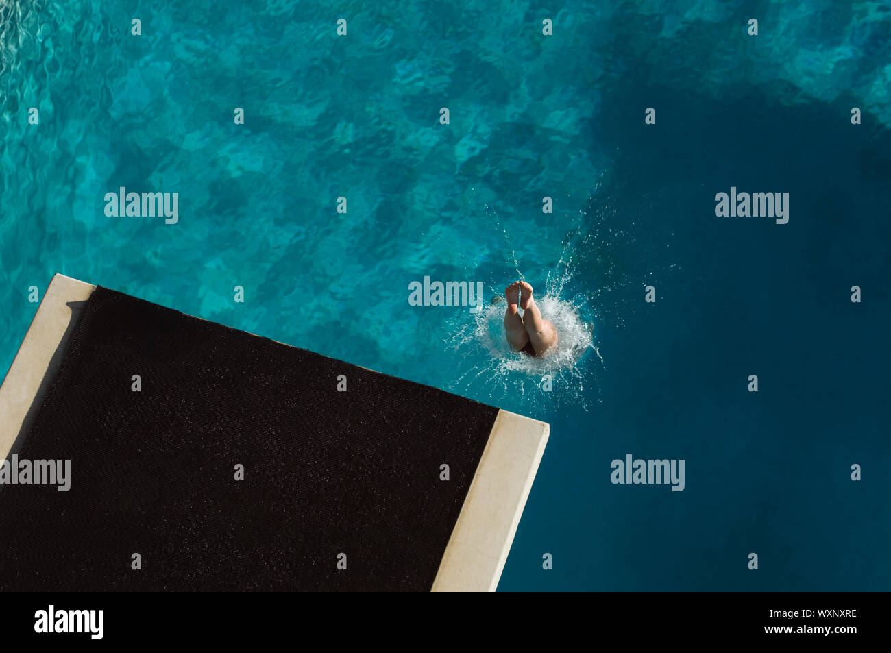 Young woman diving into swimming pool Stock Photo - Alamy