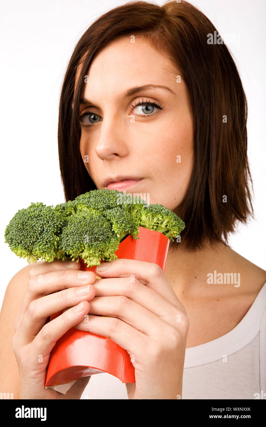 A female with a fast food healthy snack Stock Photo - Alamy
