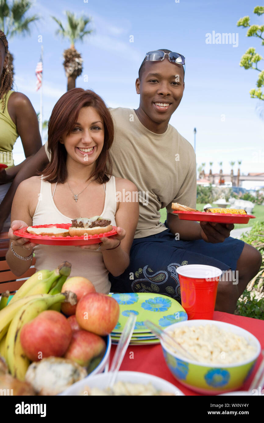 Young Couple at Barbecue, Portrait Stock Photo - Alamy