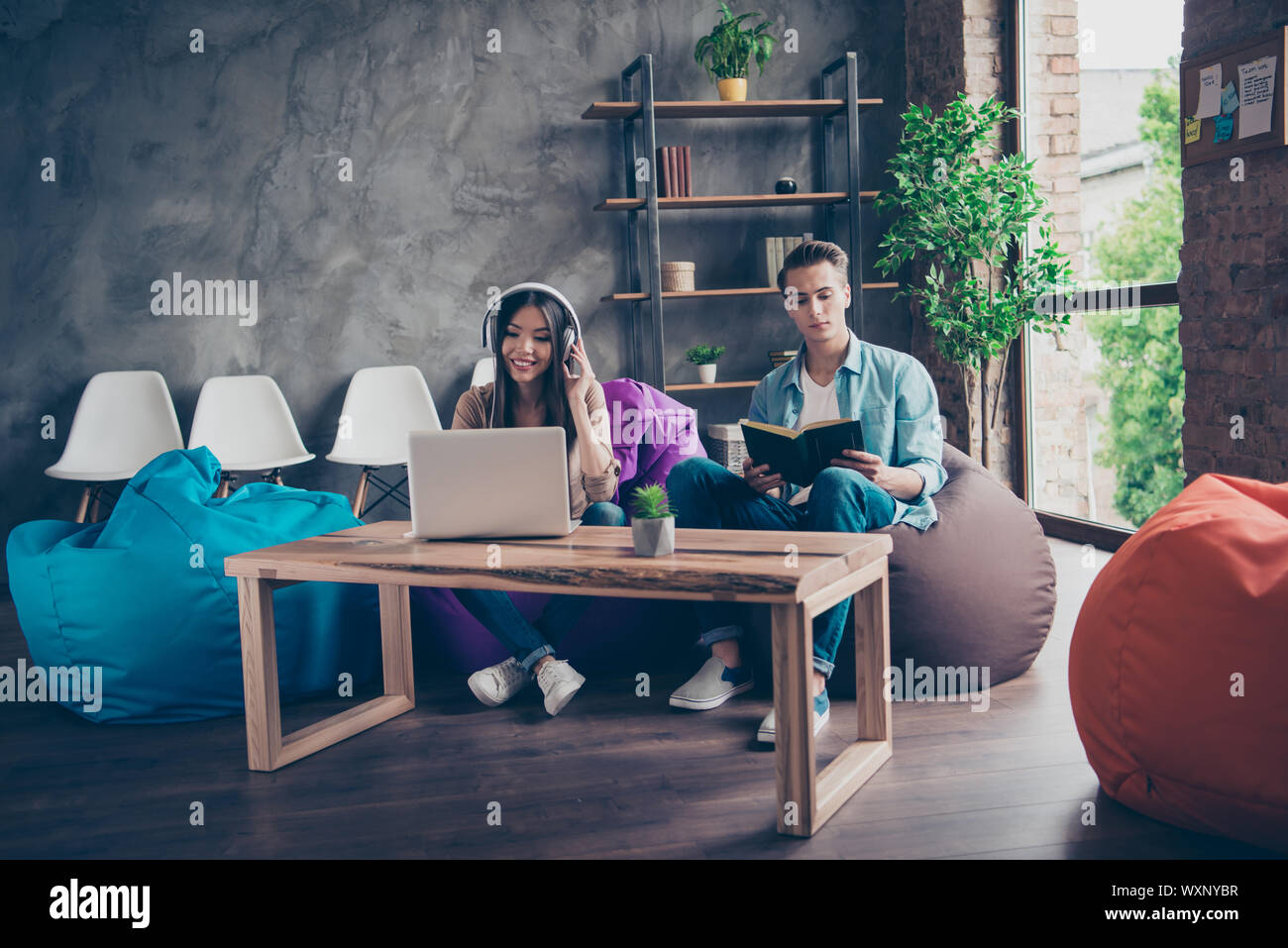 Adorable couple, friends, beautiful nice attractive charming gir Stock ...