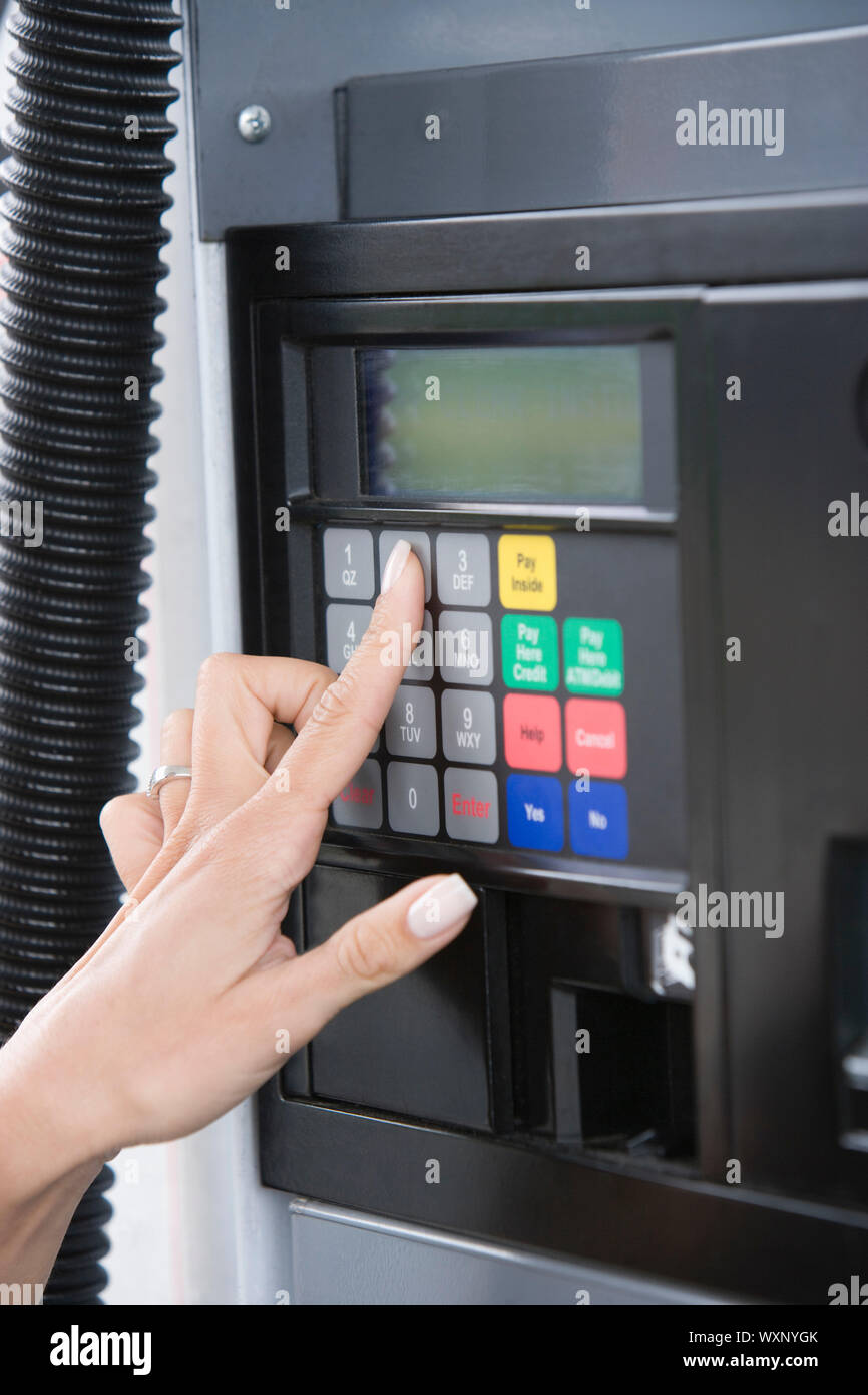 Fuel pump payment kiosk Stock Photo - Alamy