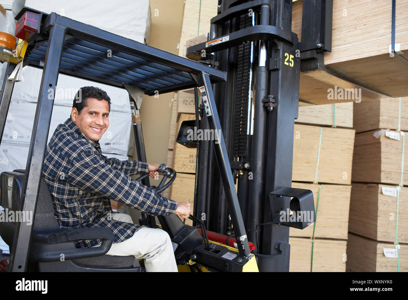 Forklift Driver on Forklift Stock Photo - Alamy