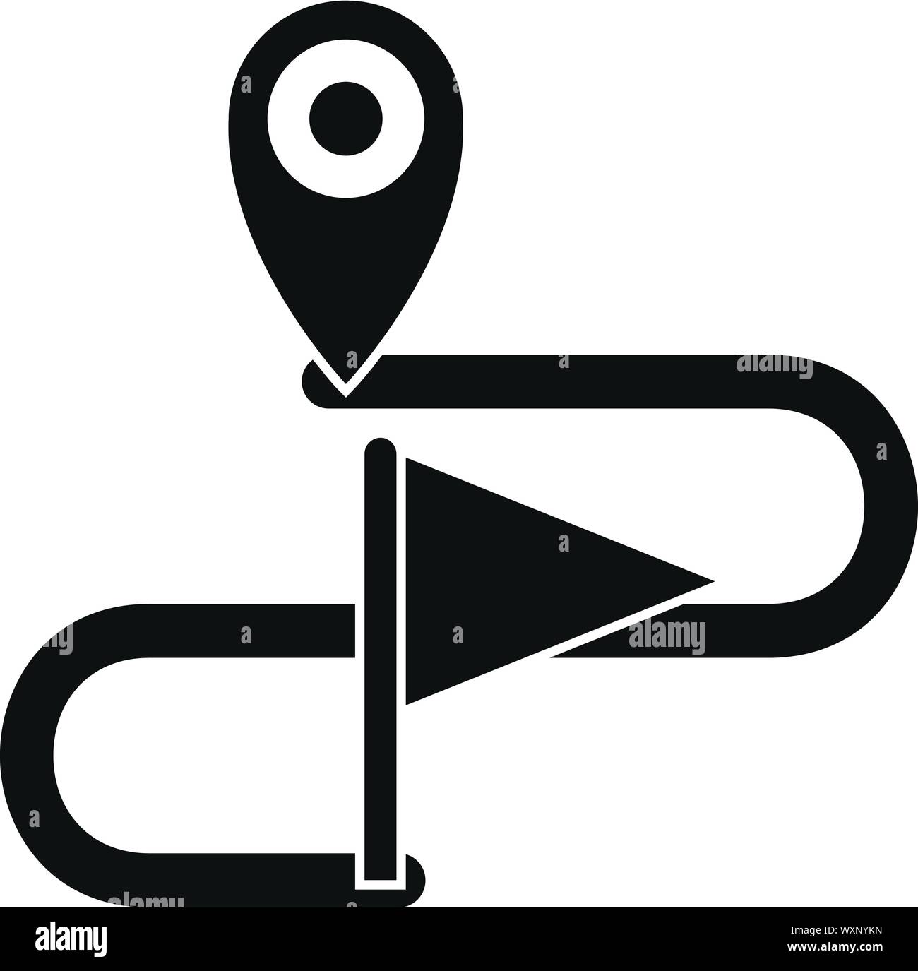 Finish race route icon. Simple illustration of finish race route vector ...