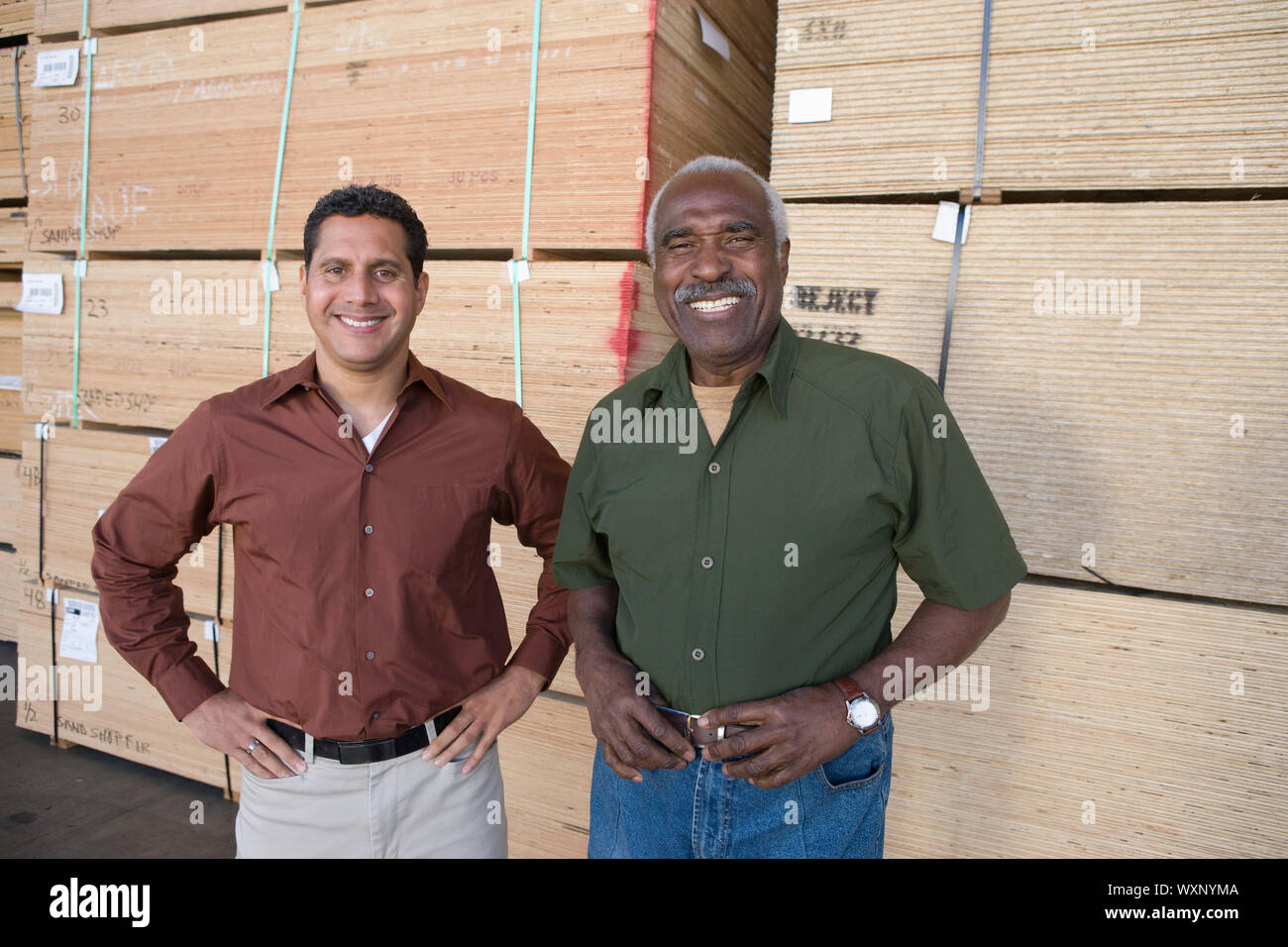 Men in warehouse, portrait Stock Photo - Alamy
