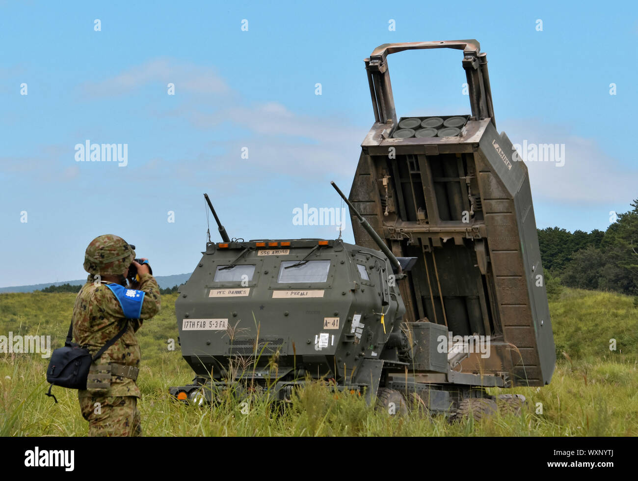 Yamato, Japan. 17th Sep, 2019. High Mobility Artillery Rocket System ...