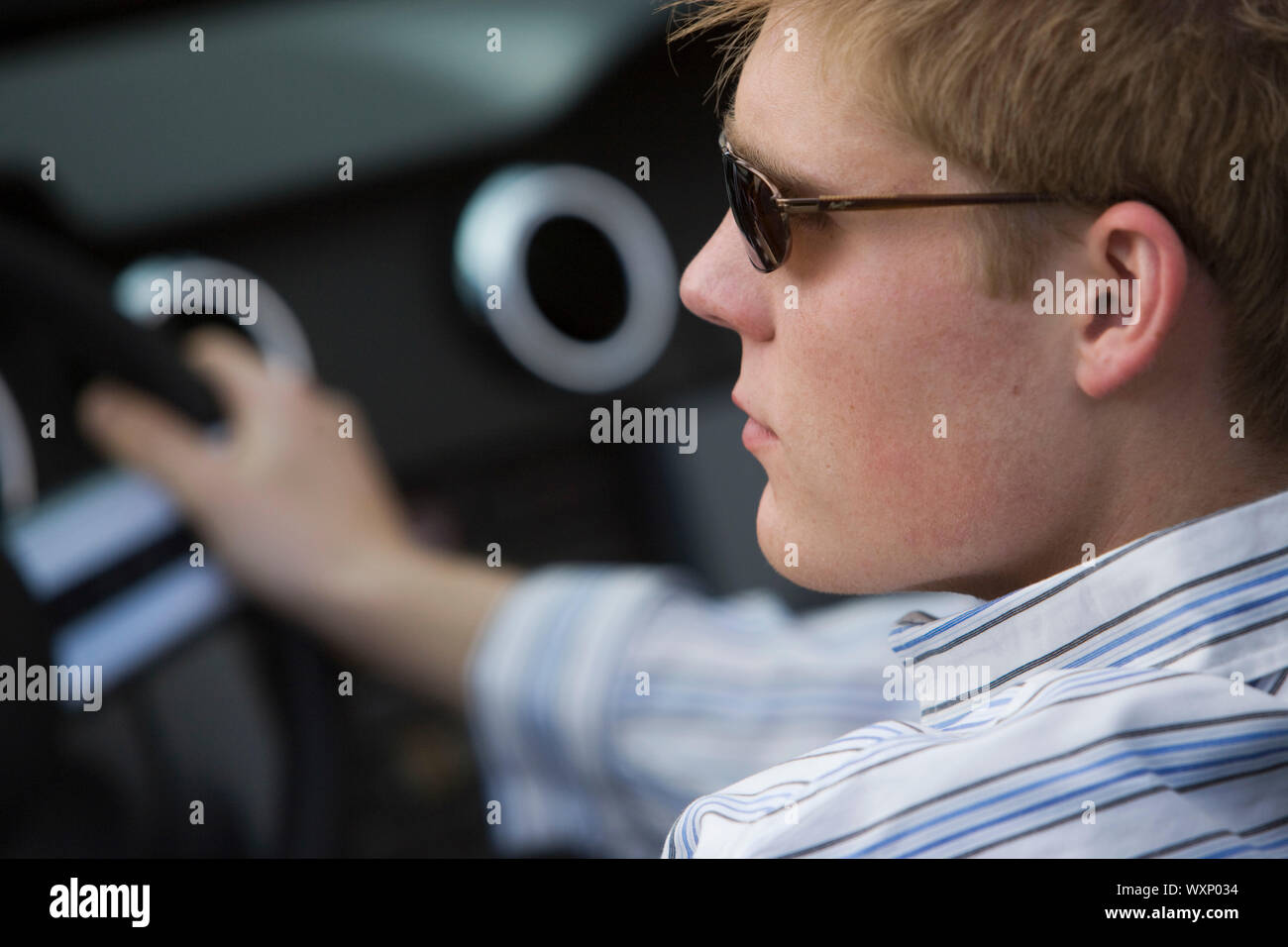 Man Driving Car Stock Photo - Alamy