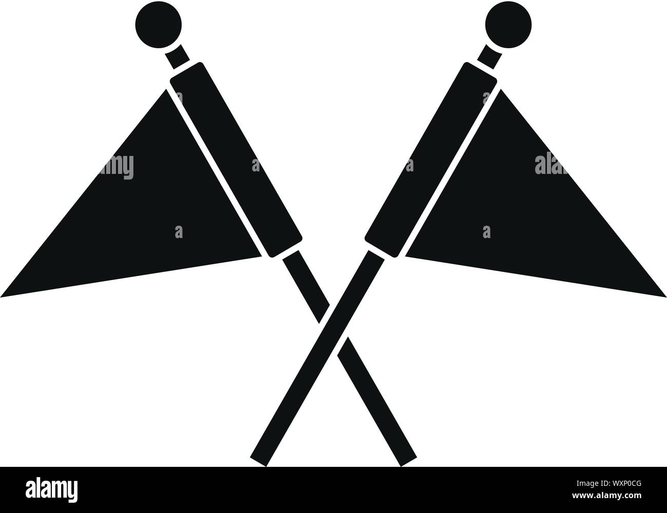 Crossed flags icon. Simple illustration of crossed flags vector icon ...
