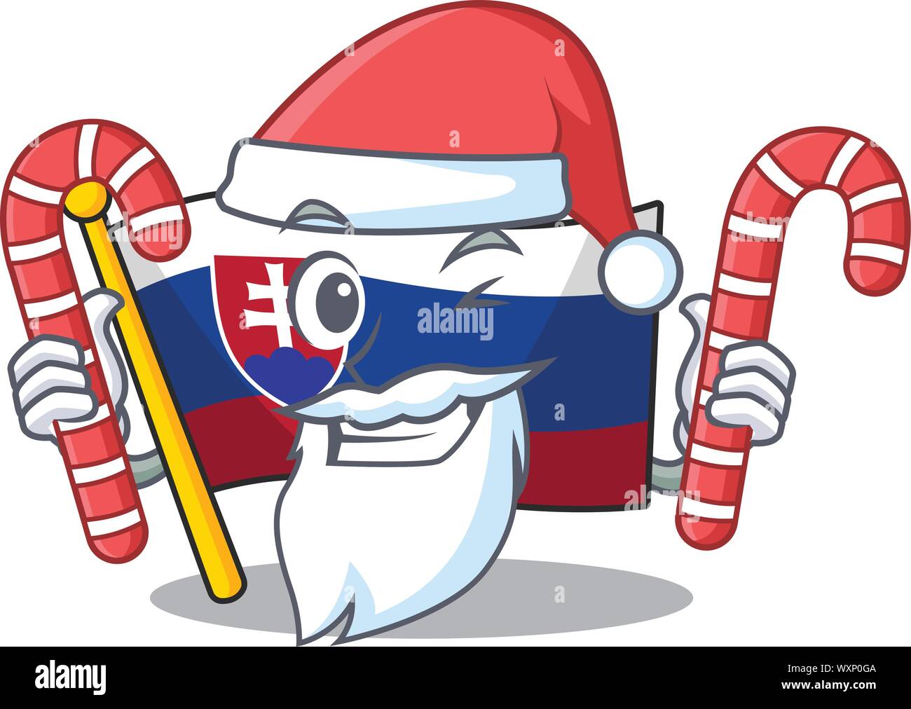 Santa with candy flag slovakia folded the cartoon drawer Stock Vector ...