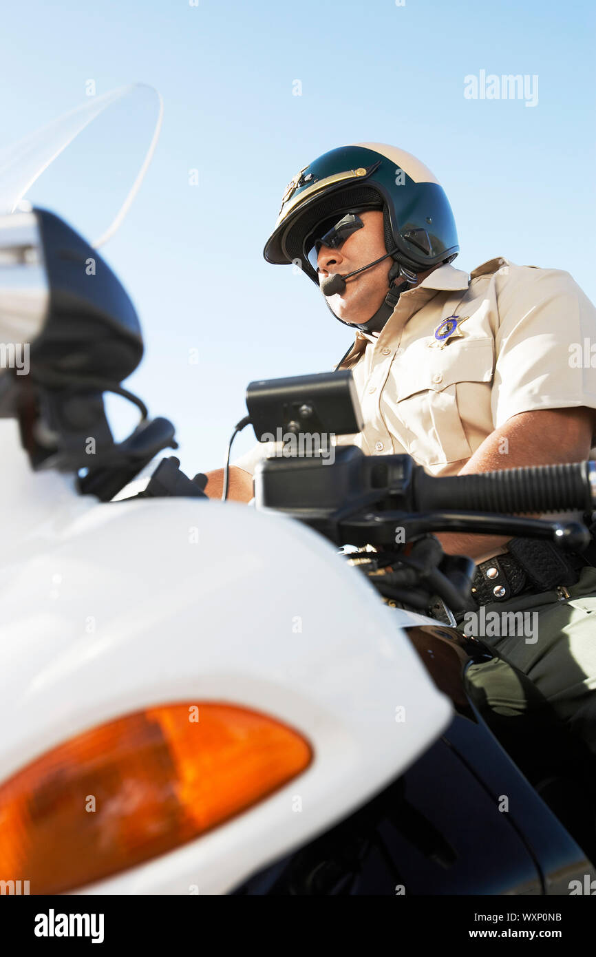 Police motorcycle profile hi-res stock photography and images - Alamy