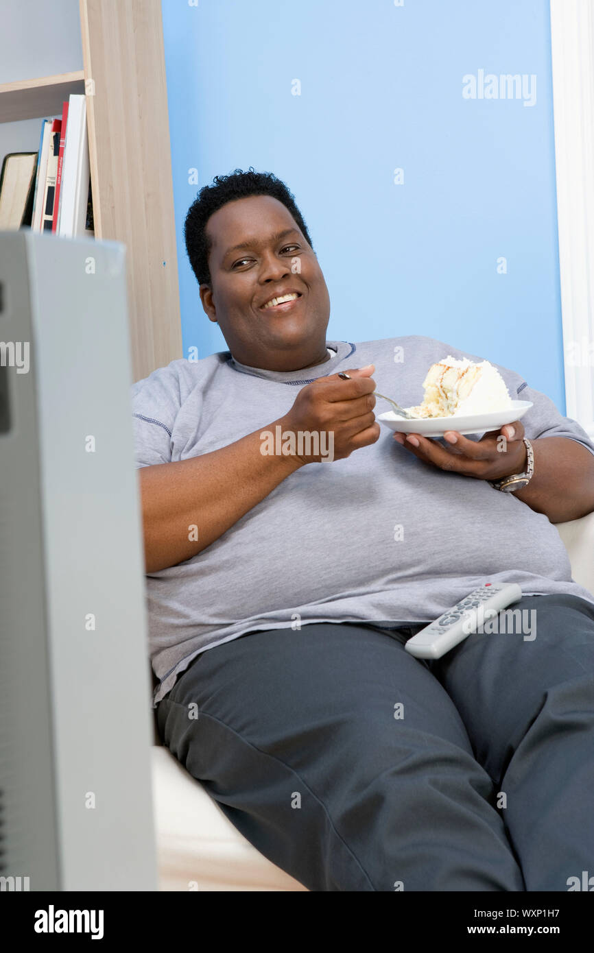 Man Eating Cake Stock Photo - Alamy